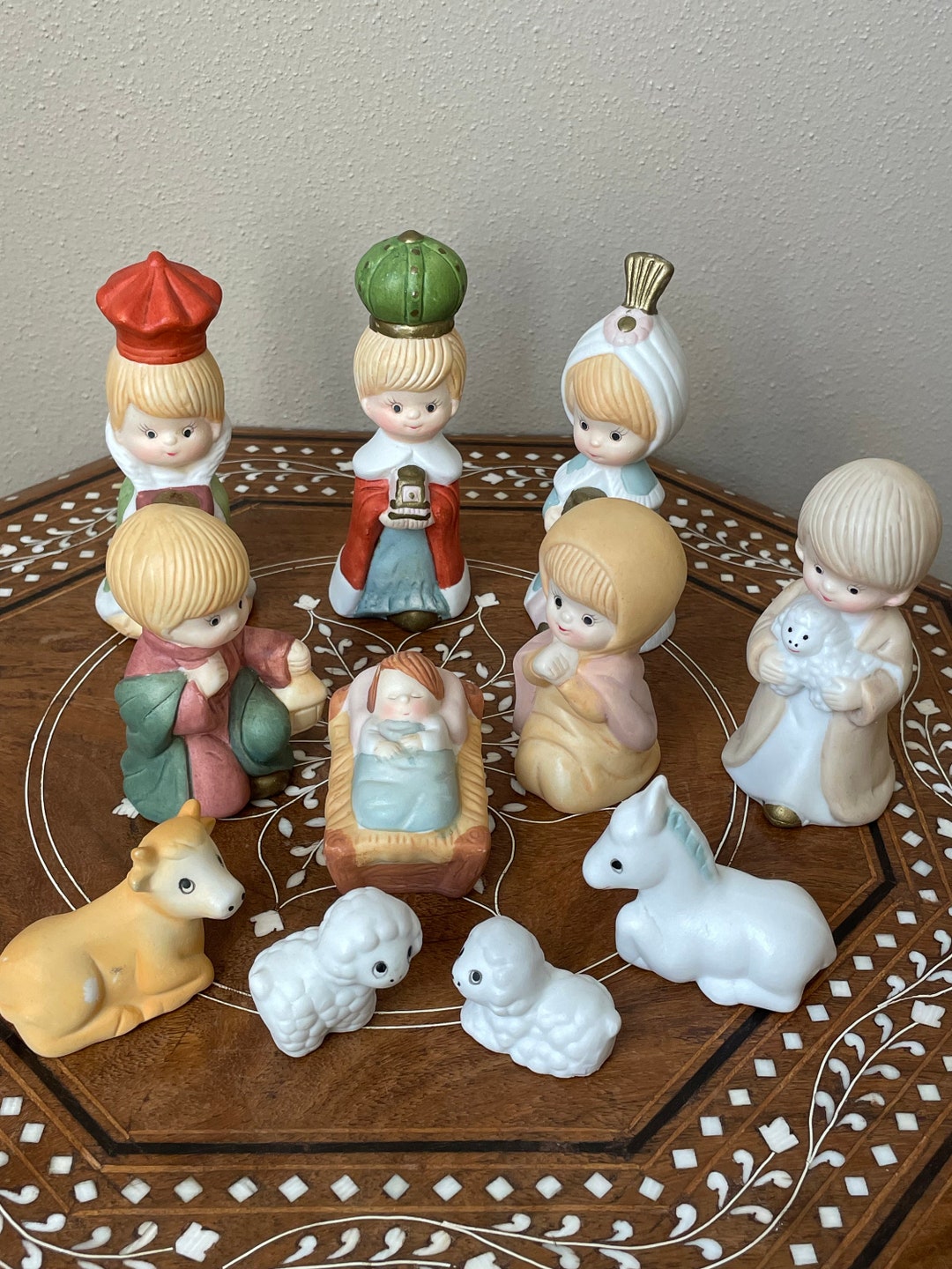 Vintage St. Nicholas Square Nativity Set - Etsy