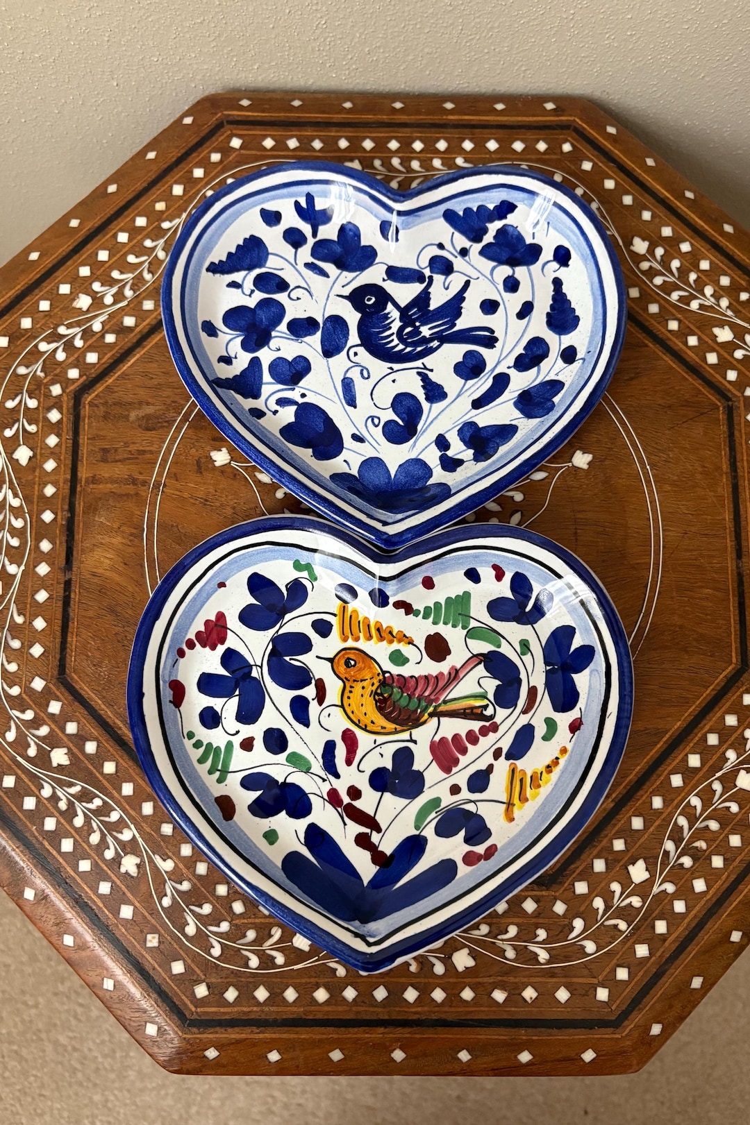 Vintage Ceramiche D’arte Sambuco Mario Set of 2 Heart Shaped Trinket ...