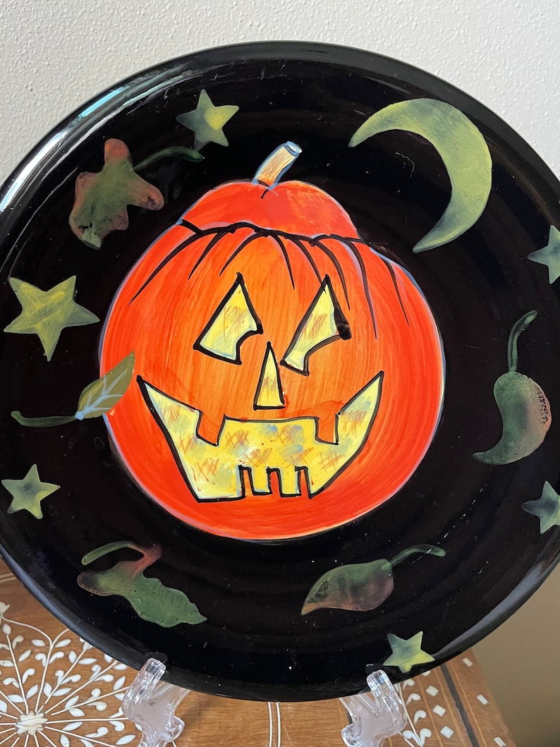 Vintage Susan Winget Halloween Plates Witch Jack-o-lantern Pumpkin - Etsy