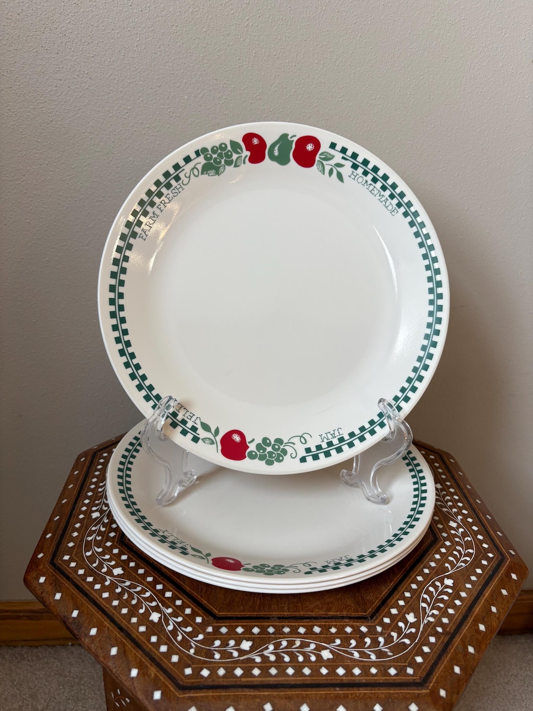 Vintage Corelle ‘farm Fresh’ Dinner Plates - Set of 4 - Etsy