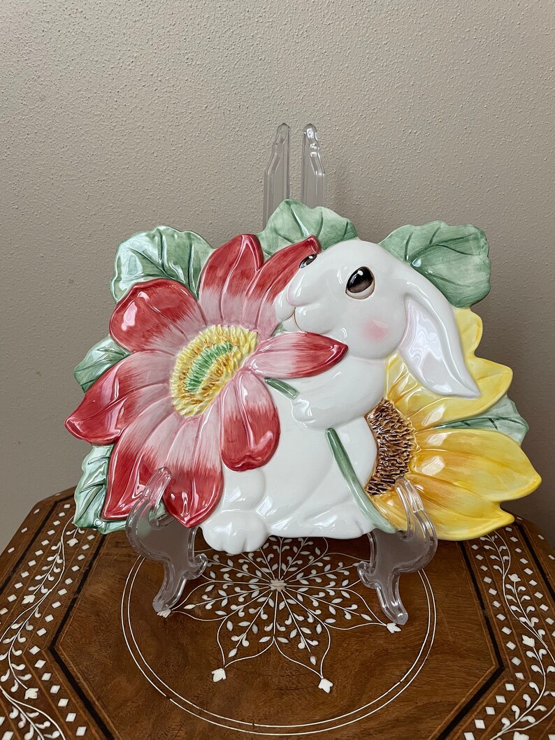 Vintage Fitz and Floyd bunny Blooms Canapé Decorative Plate | Etsy