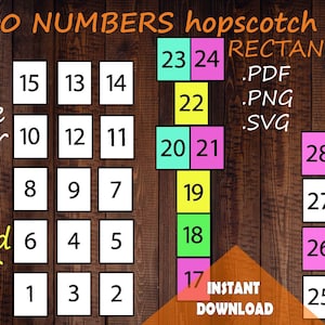 Numbers Hopscotch Sensory Path for Counting 1-100 Rectangles for Feet ...