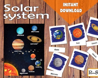 Solar System 3 Part Cards - Etsy
