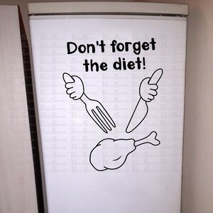 Don't Forget the Diet Fridge Decals, Wall Decor, Furniture Stickers, T ...