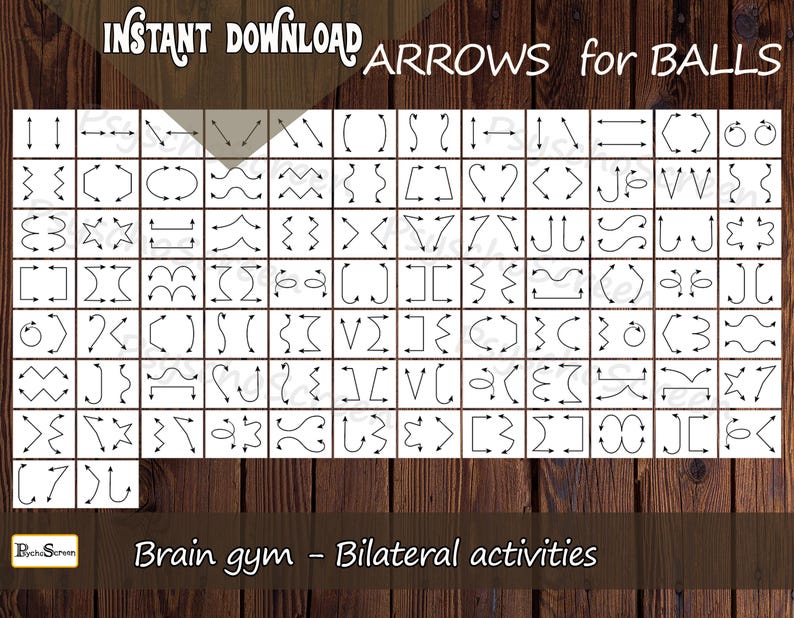 Neuro Gym Arrows for Balls Worksheets: Bilateral Coordination ...
