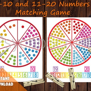 Number Matching Wheel Game: Montessori Learning Materials (digital ...