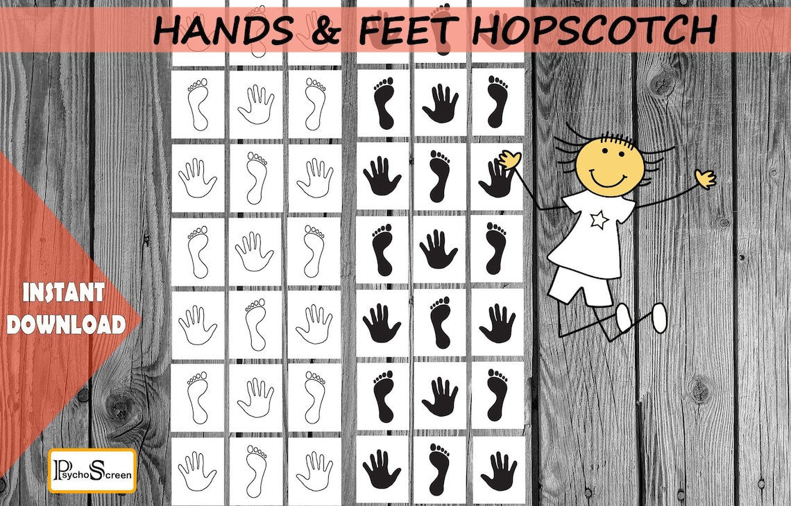 Hands & Feet Hopscotch: Kids Activity Game (digital Download) - Etsy