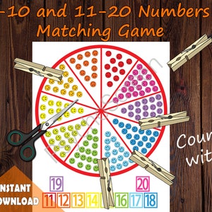 Number Matching Wheel Game: Montessori Learning Materials (digital ...