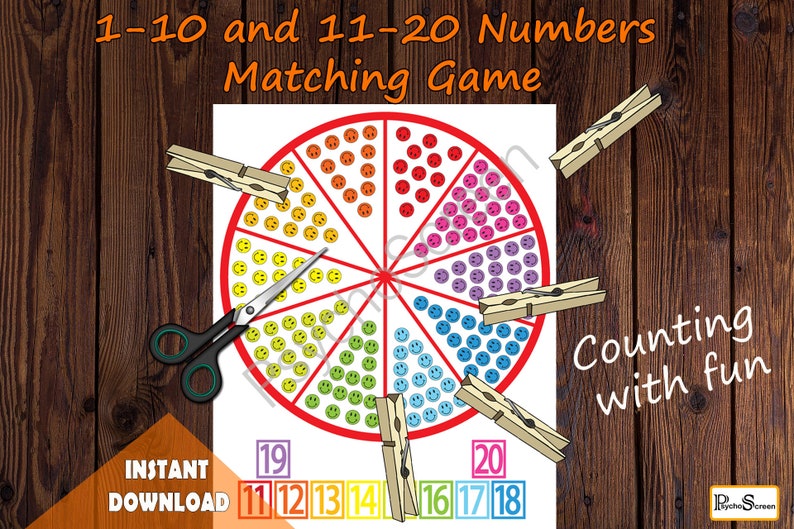 Number Matching Wheel Game: Montessori Learning Materials (digital ...