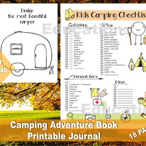My Camping Adventure Book - Activity Worksheets for Camp - Kids Teepee ...