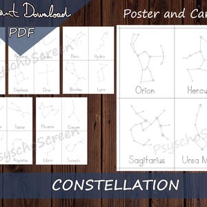 CONSTELLATIONS Flashcards, Poster, Cards, and Worksheets - Etsy