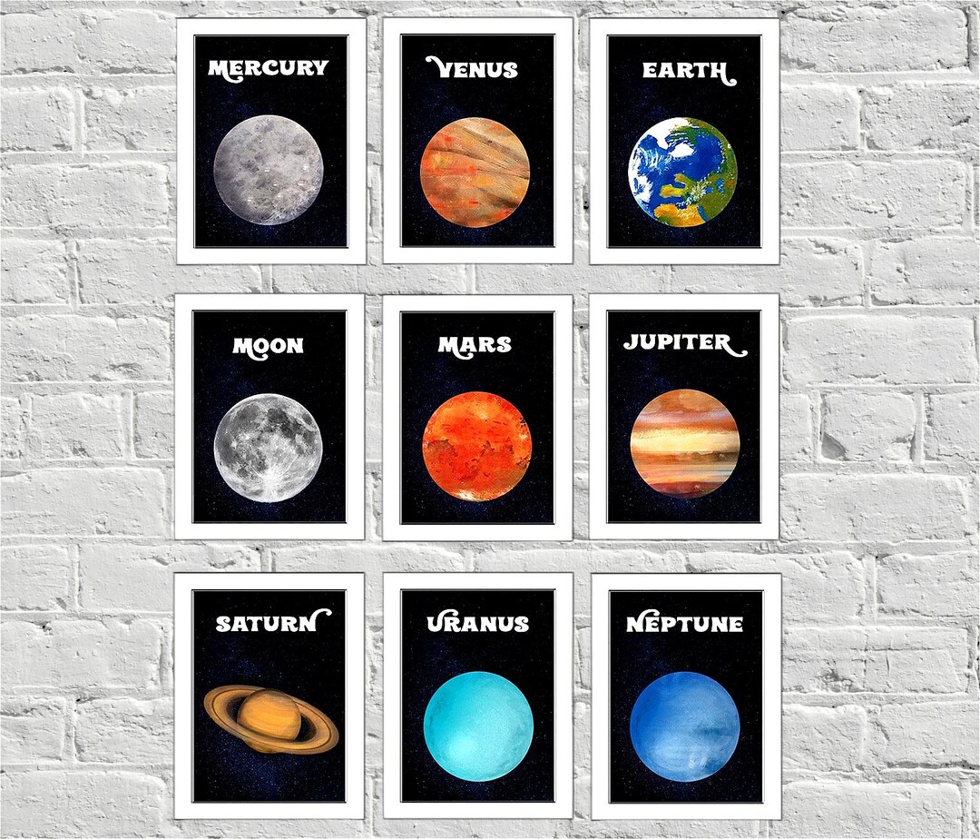 Solar System Planets Posters: Printable Astronomy Gift - Etsy