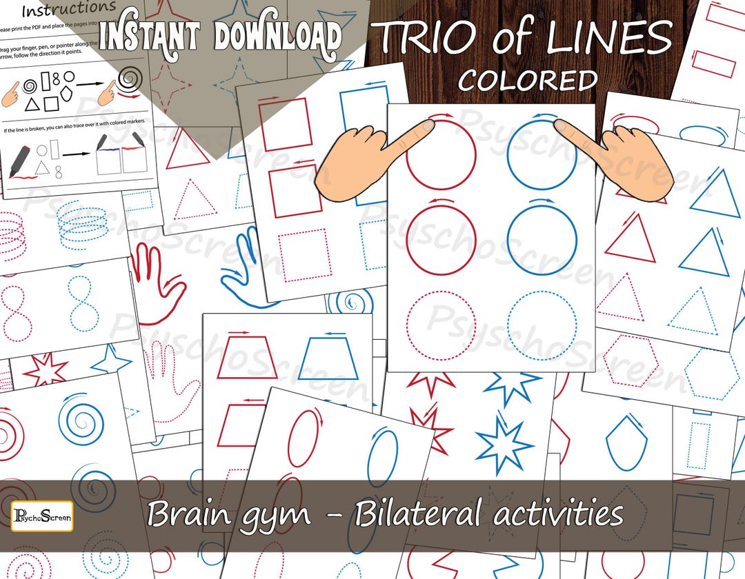 Bilateral Brain Gym for Kids: Focus Activities With Shapes(pdf Download ...