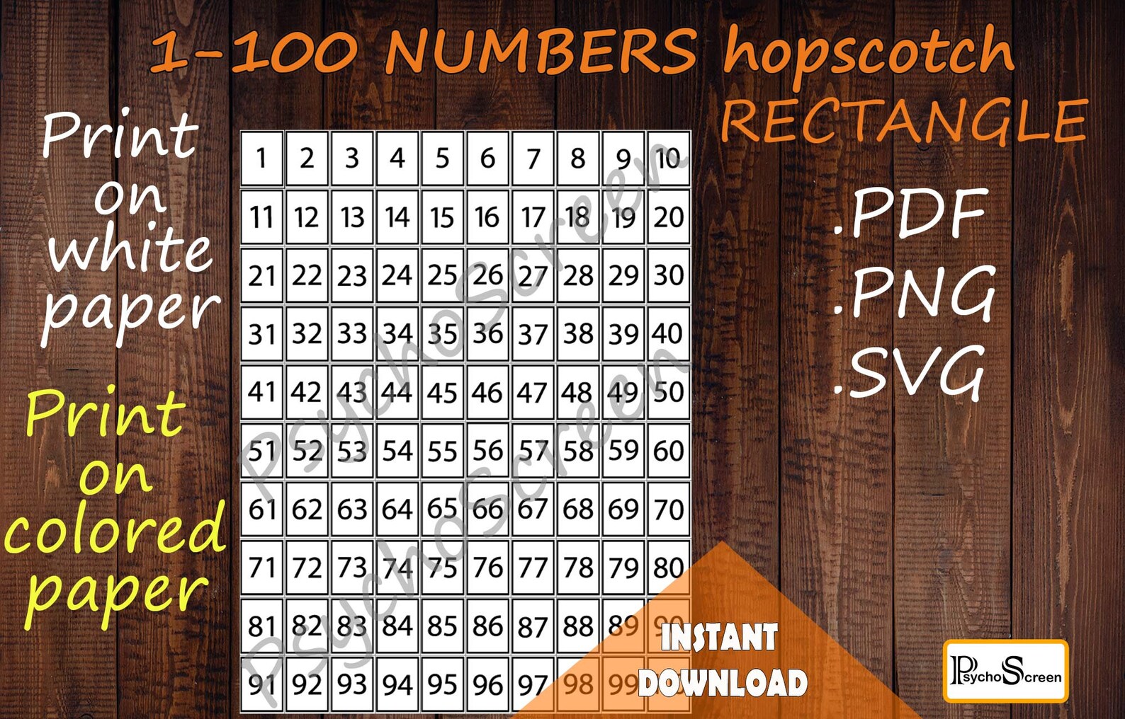 Numbers Hopscotch Sensory Path for Counting 1-100 - Etsy