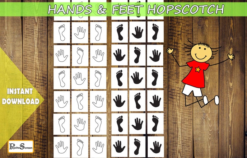 Hands and Feet Hopscotch Sensory Path: Indoor Game (digital Download ...