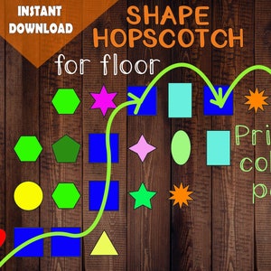 SHAPE Hopscotch, Sensory Path • Floor Decals for Preschool, School or ...
