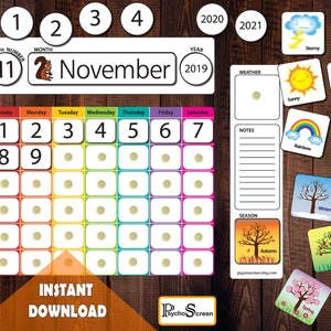 Smart Board KIDS CALENDAR Month Number Months Year - Etsy