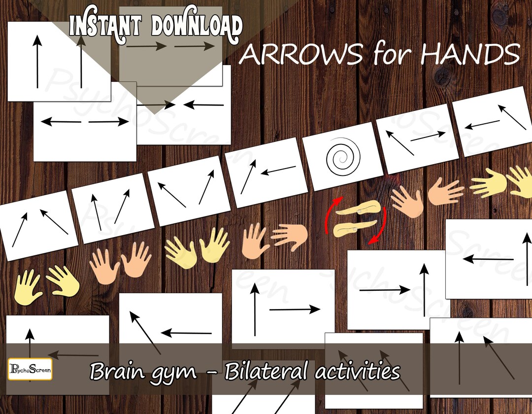 Neuro Gym Worksheets With Arrows: Bilateral Coordination Activities for ...