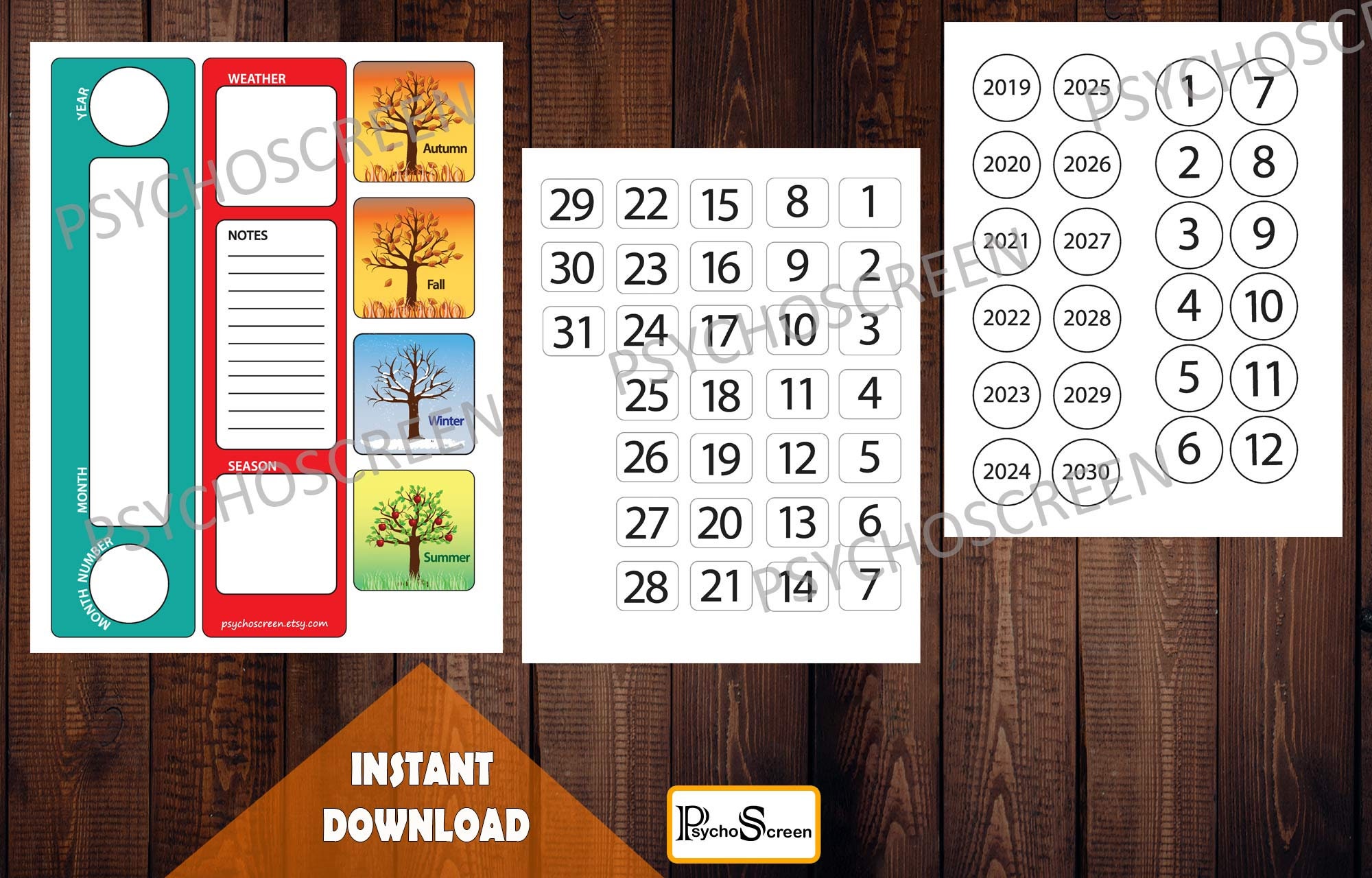 Smart board KIDS CALENDAR Month number Months Year | Etsy