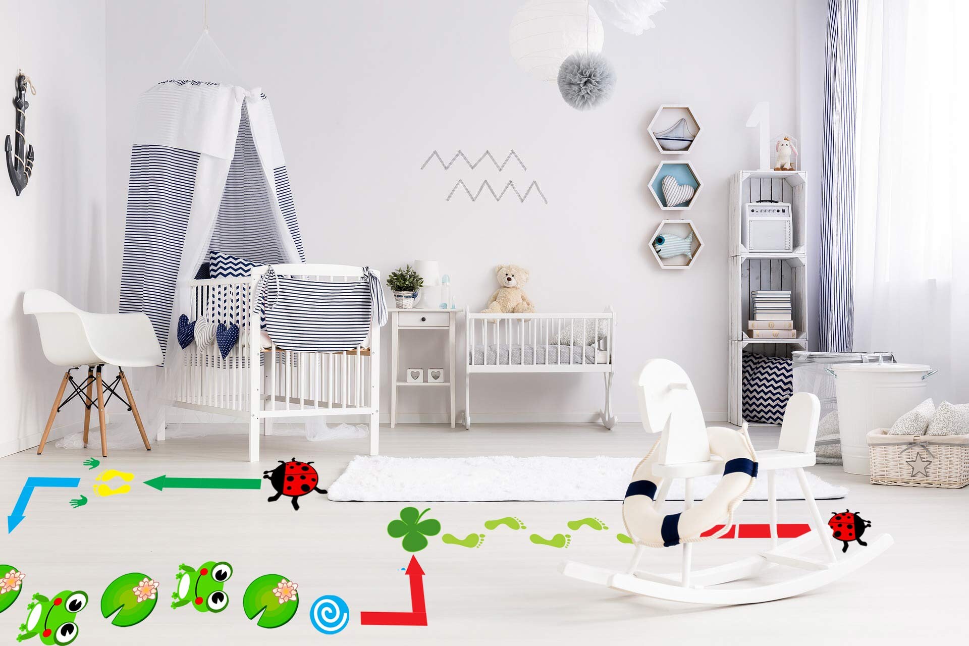 Colorful Floor Sensory Path Set Printable Hopscotch for - Etsy