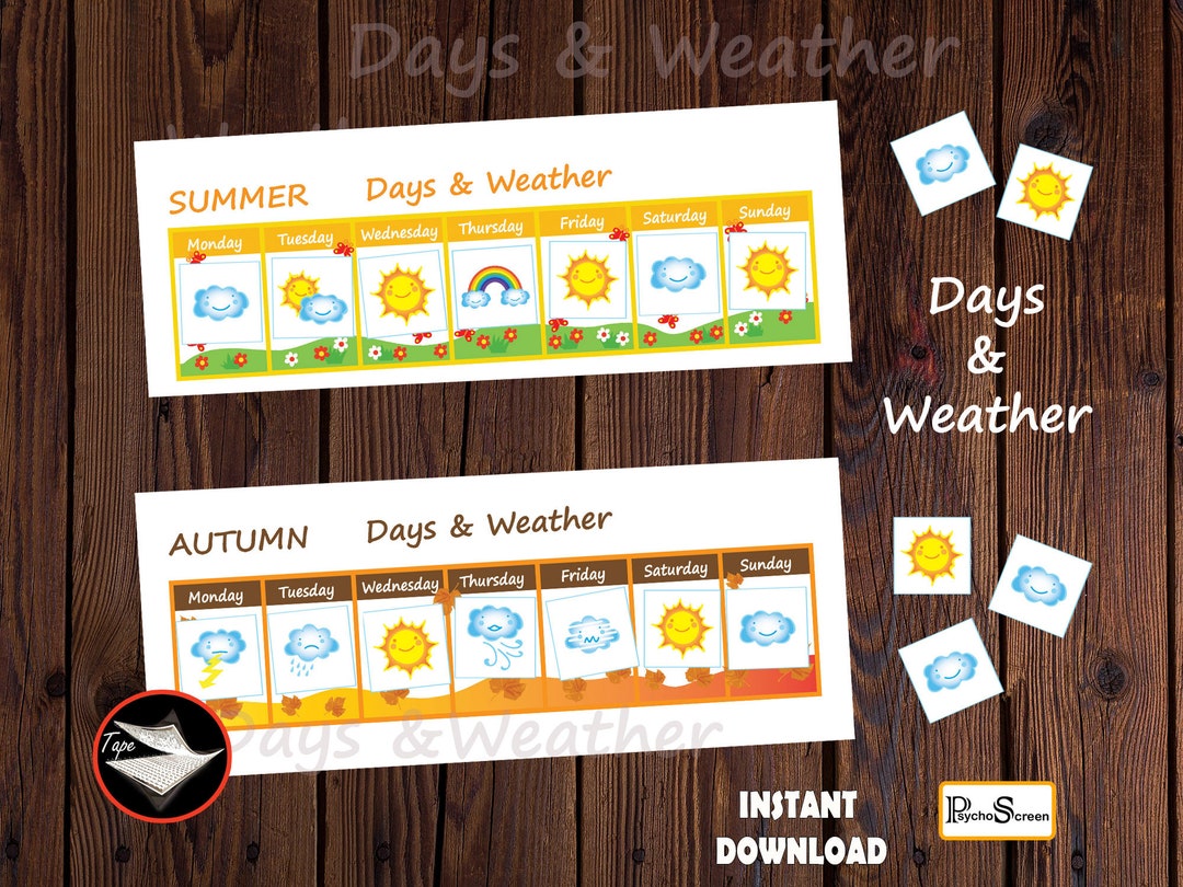 WEATHER TRACKING With Chart and Stickers Printable Chart and Weather ...