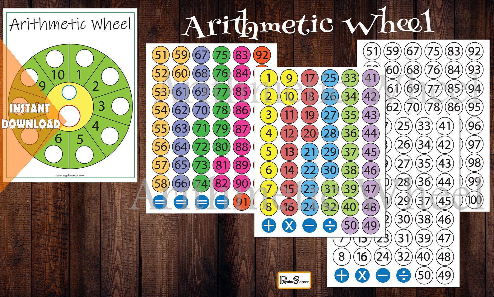 Math Wheel for Addition, Subtraction, Multiplication, Division Math ...