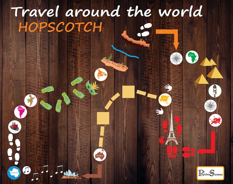 Travel Around the World Floor Path Set Printable Floor | Etsy