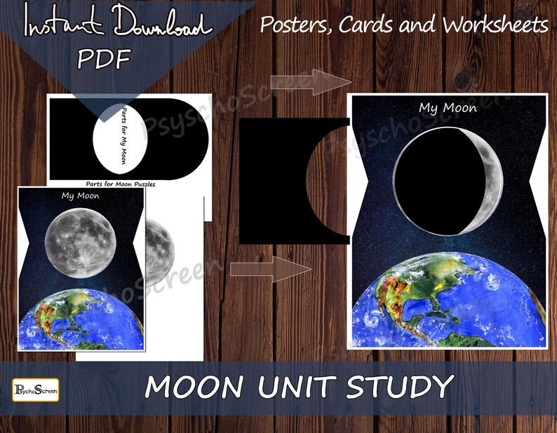 Moon Unit Study: Homeschool Science, Lunar Cycle Activities (PDF ...