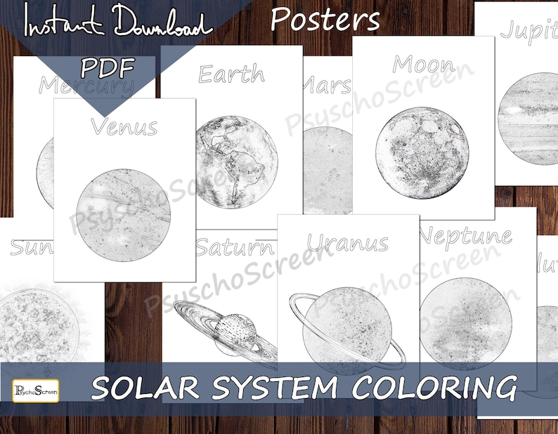 SOLAR SYSTEM PLANETS Posters, Hanging Planets, Worksheets (letters ...