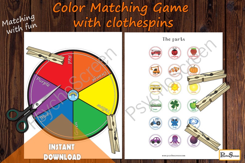 COLOR MATCHING WHEEL Learning the Colors With Wheel | Etsy