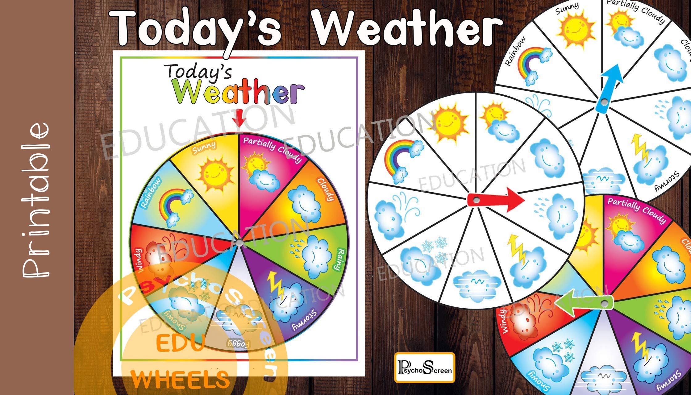 WEATHER WHEEL Today's Weather Weather Chart and Cards - Etsy