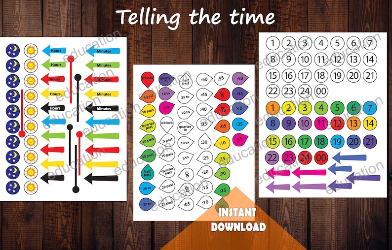 Telling Time Learning Pack: Montessori Clock DIY Kit (digital Download ...