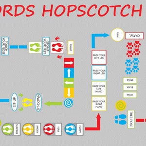 Sensory Word Hopscotch: Montessori Floor Path (printable PDF) - Etsy