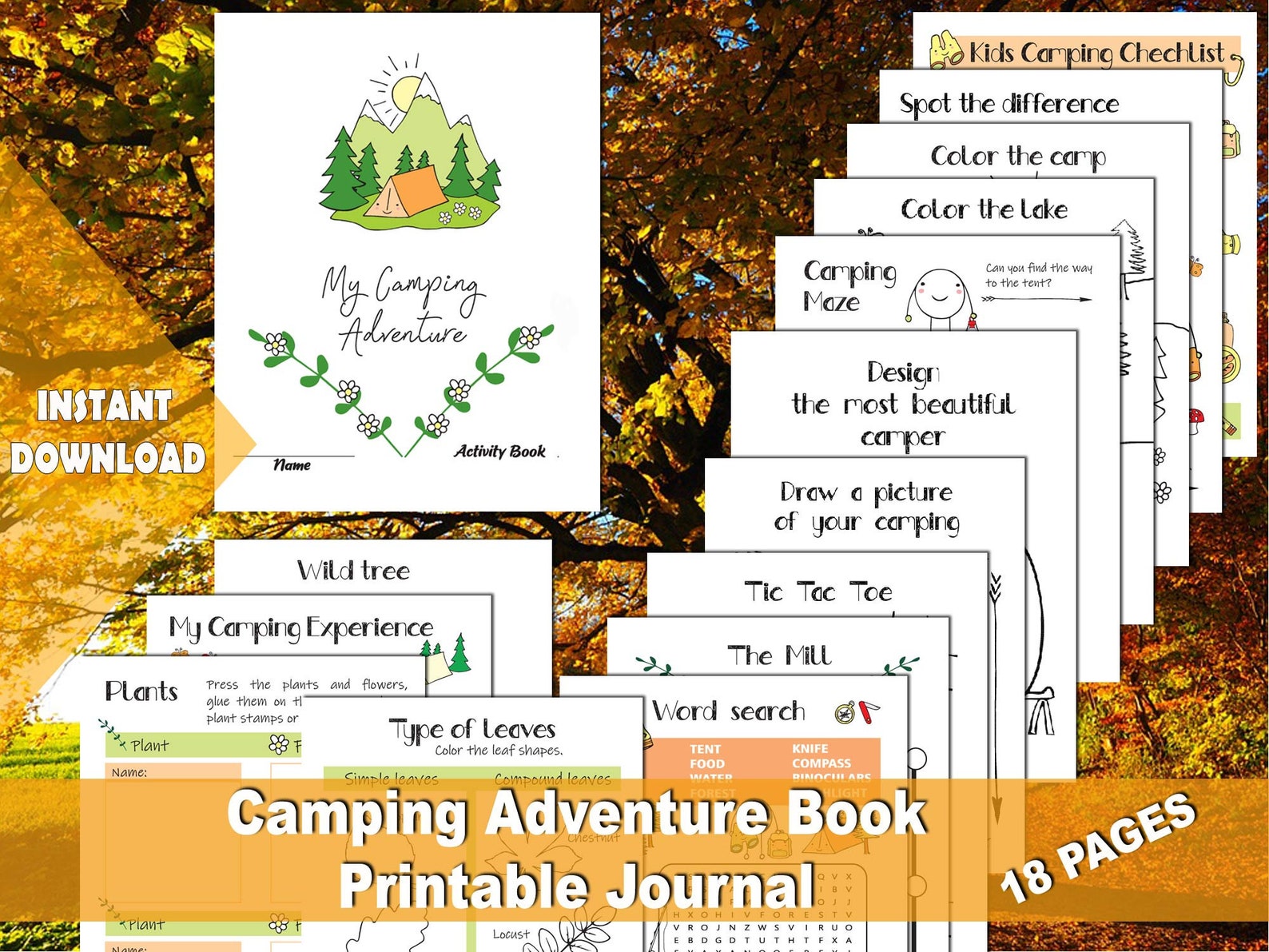 My Camping Adventure Book Activity Worksheets for Camp - Etsy