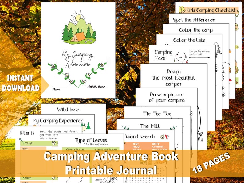 My Camping Adventure Book Activity Worksheets for Camp - Etsy