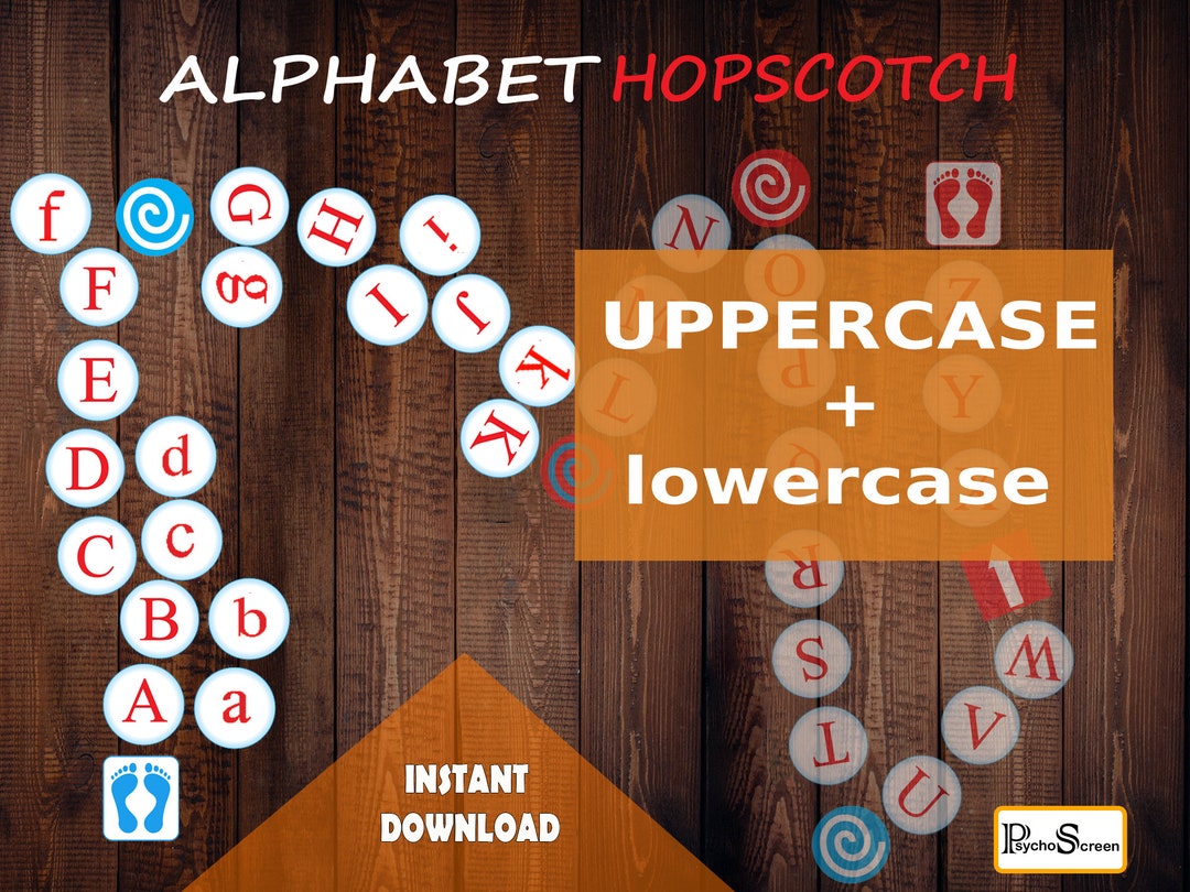 ABC Print UPPERCASE and Lowercase HOPSCOTCH Sensory Path for Floor ...