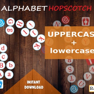 ABC Print UPPERCASE and Lowercase HOPSCOTCH Sensory Path for Floor ...