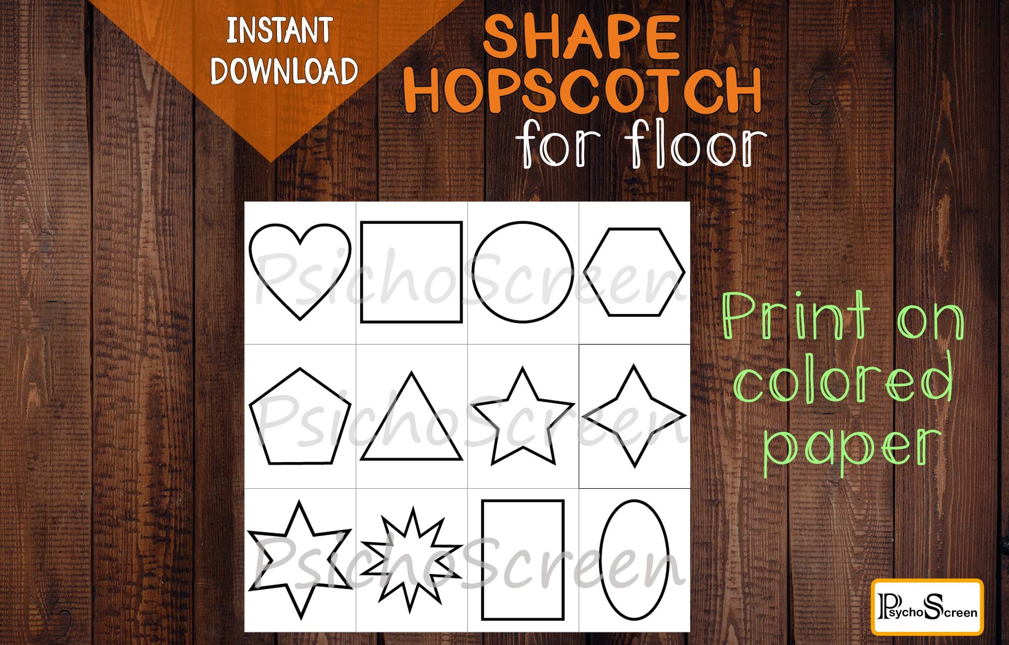 SHAPE Hopscotch Sensory Path Floor Decals for Preschool | Etsy