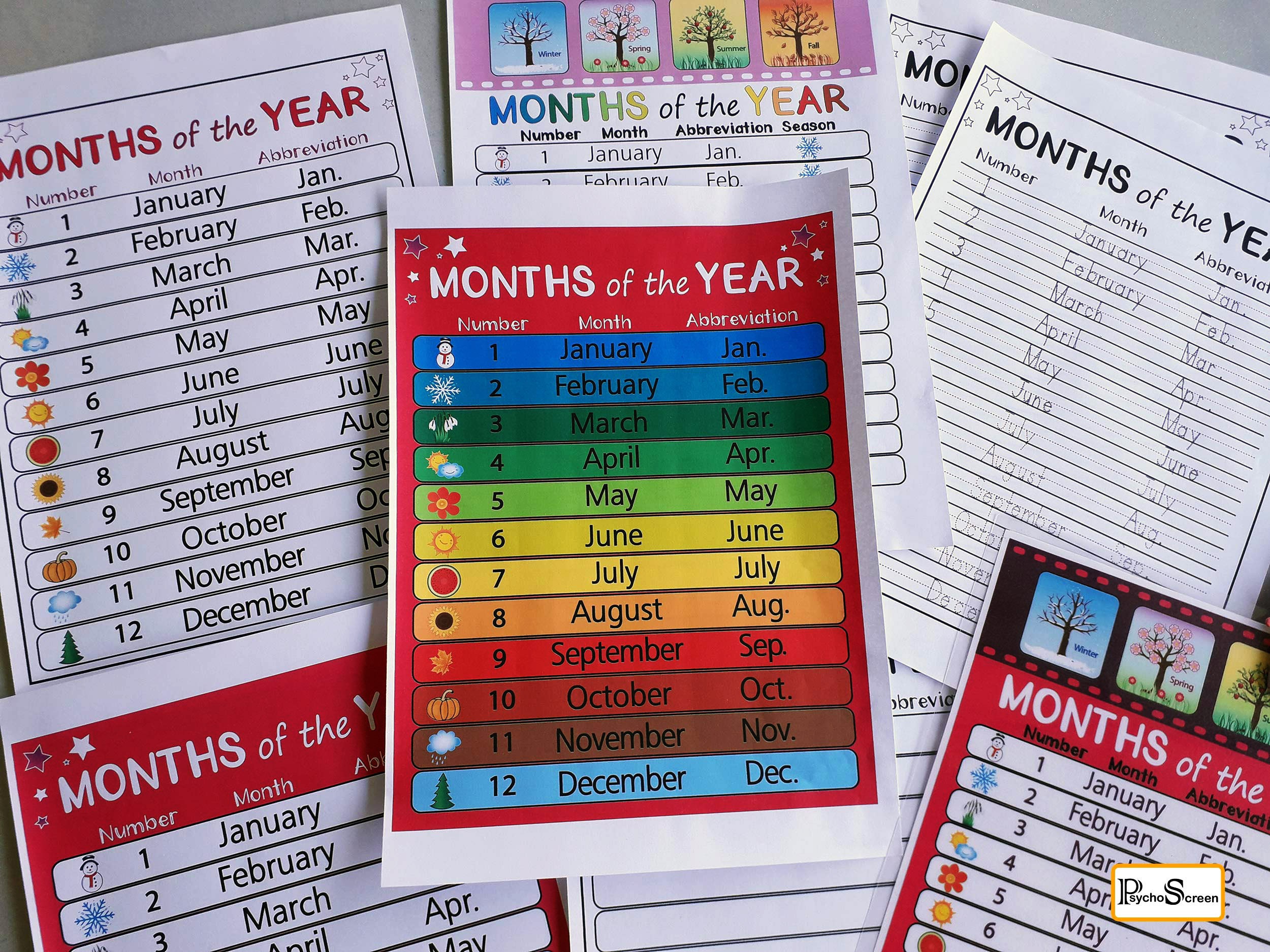 PINK Months of the Year Poster and Worksheet Perpetual Kids | Etsy