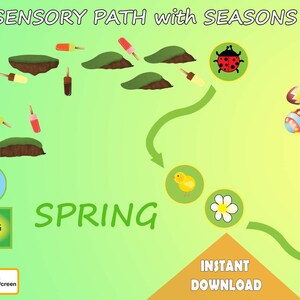 Four Seasons Sensory Path Decals: Montessori Floor Stickers (digital ...