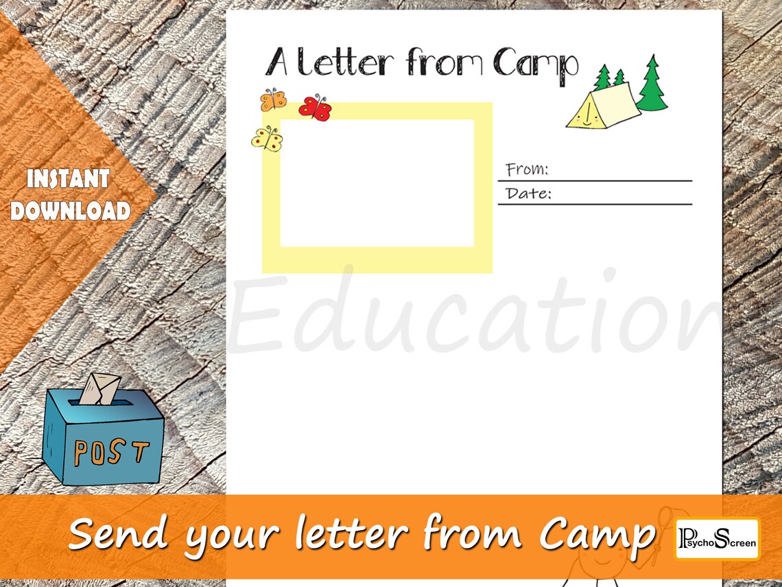A Letter From Camp Printable Camp Stationery Write a - Etsy