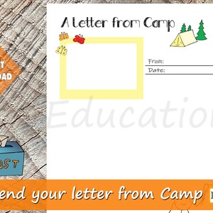 A Letter From Camp Printable Camp Stationery Write a - Etsy