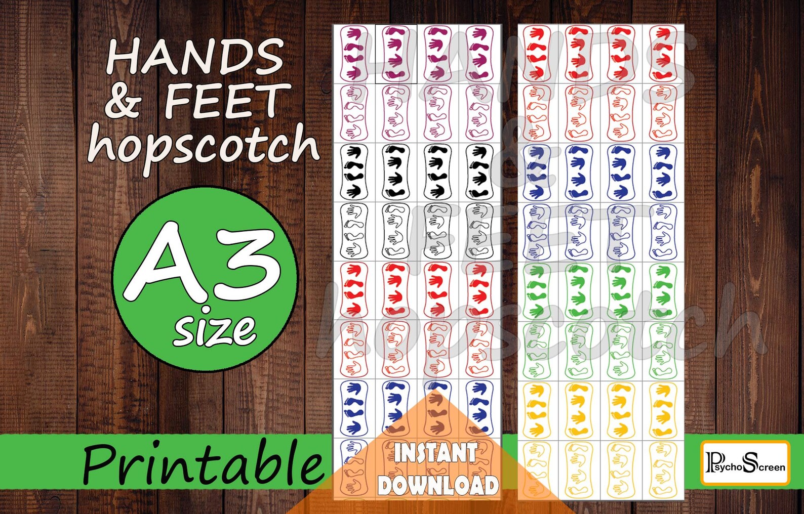 HANDS & FEET A3 Sensory Path Colorful Hopscotch Set for Floor - Etsy