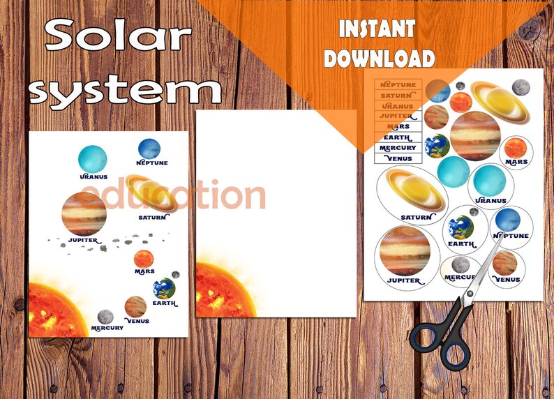 Solar System & Planets Activity Set Wall Art and 3 Part - Etsy