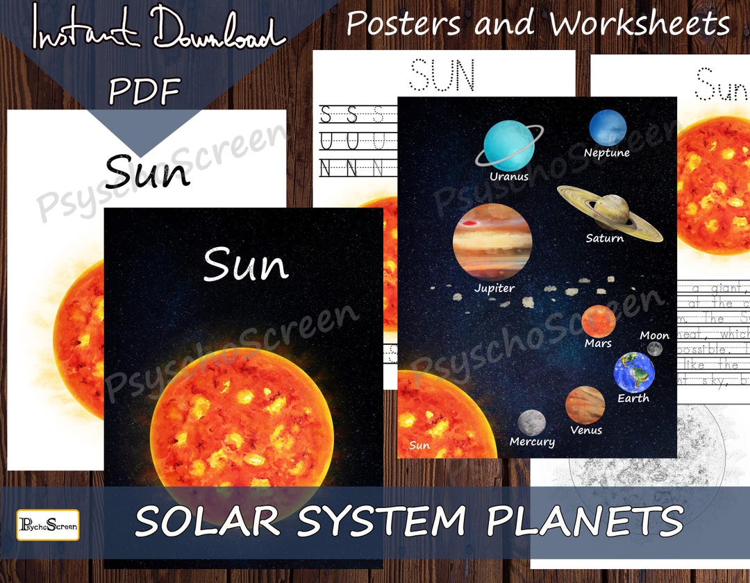 SOLAR SYSTEM PLANETS Posters, Hanging Planets, Worksheets (letters ...