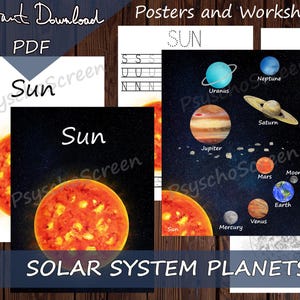 SOLAR SYSTEM PLANETS Posters, Hanging Planets, Worksheets (letters ...