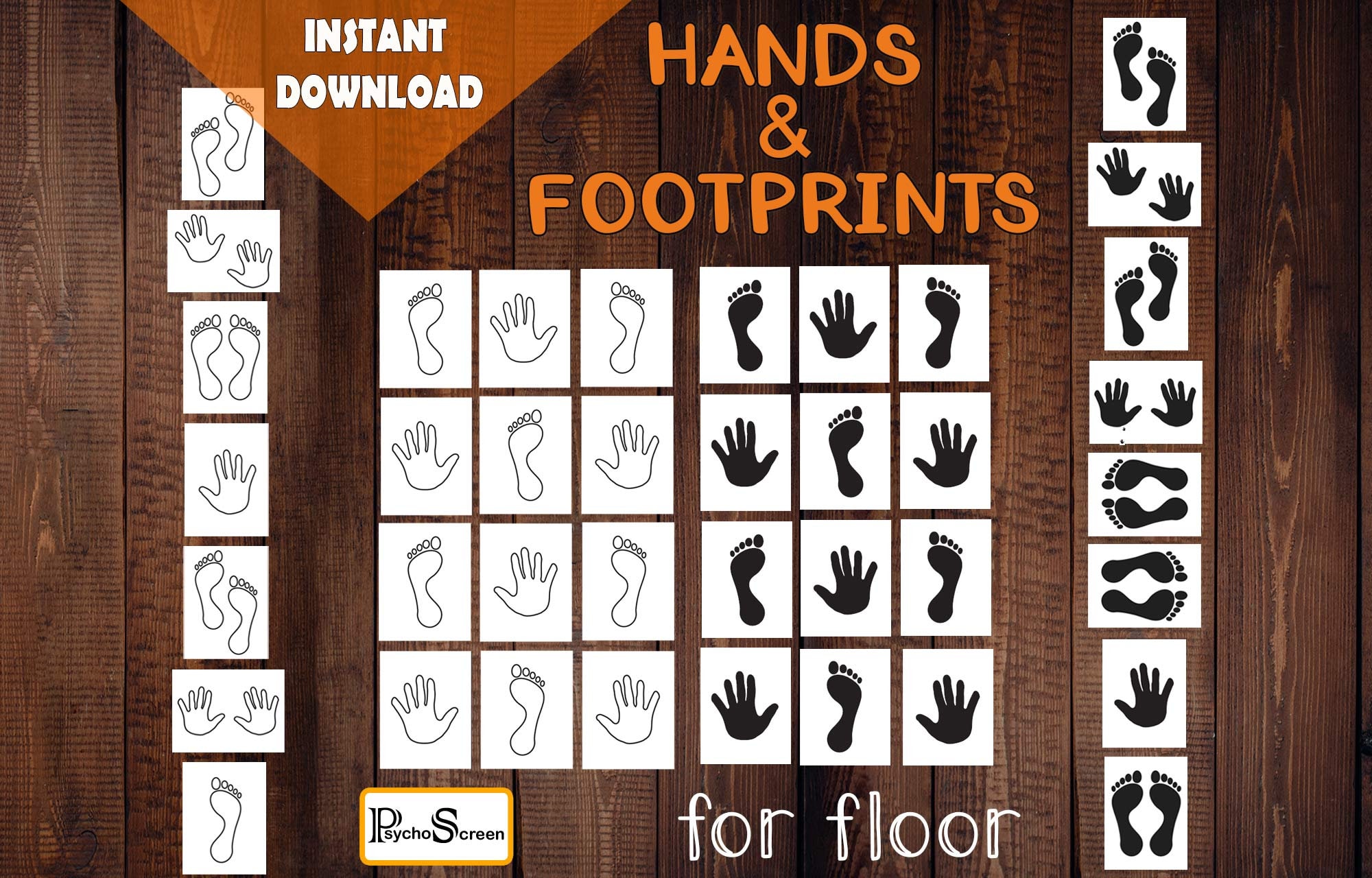 Hopscotch Game PDF With Hands and Feet for Kids and Adults - Etsy