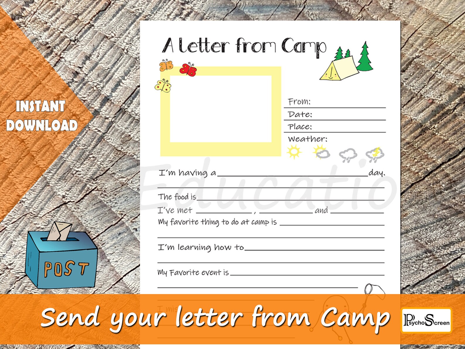 A Letter From Camp Printable Camp Stationery Write a - Etsy