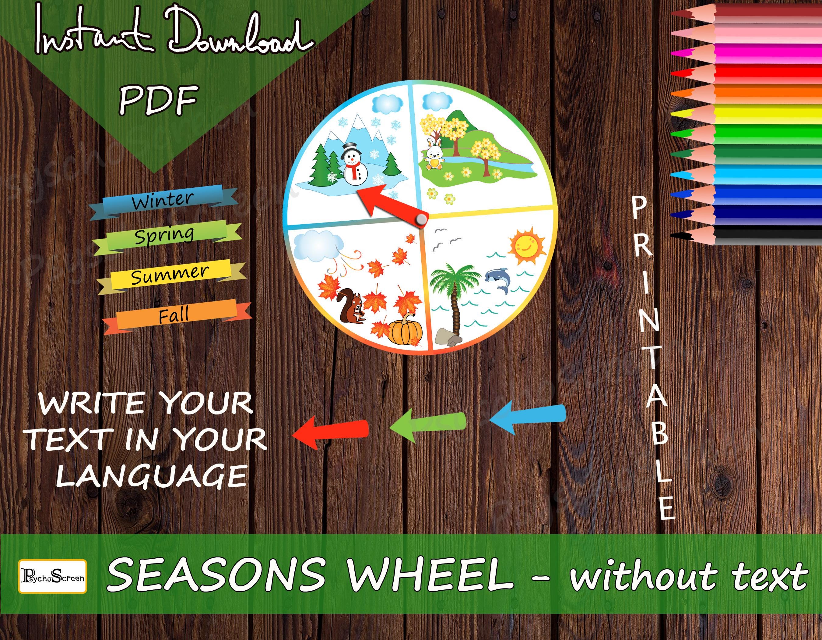 Four Seasons Wheel Chart: Printable Montessori Homeschool Tool (PDF) - Etsy