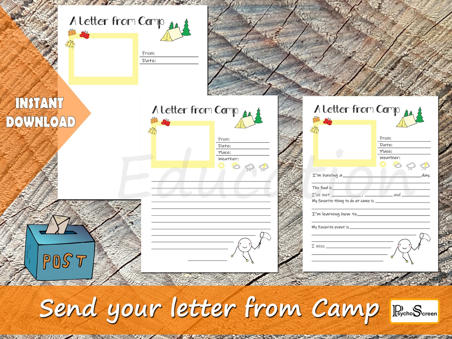 A Letter From Camp Printable Camp Stationery Write a - Etsy